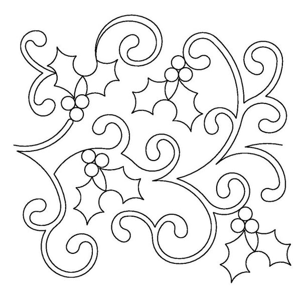 Jolly Holly E2E Long Arm Quilting Pattern | Lou Lou Rioux