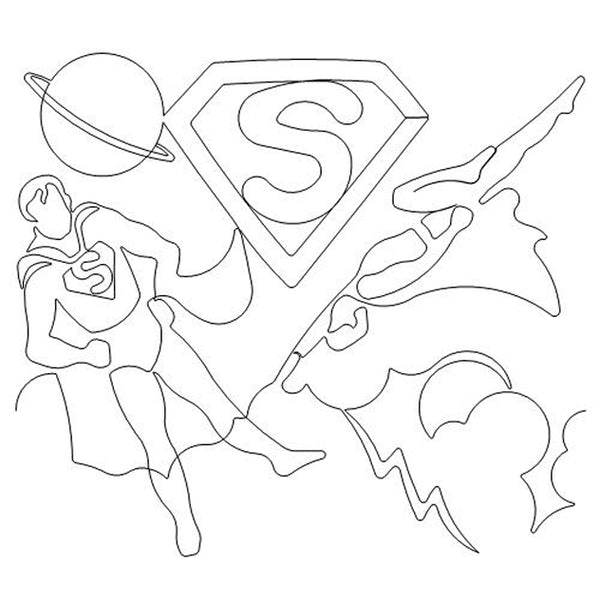 Superman Long Arm Quilting Pattern | Lou Lou Rioux