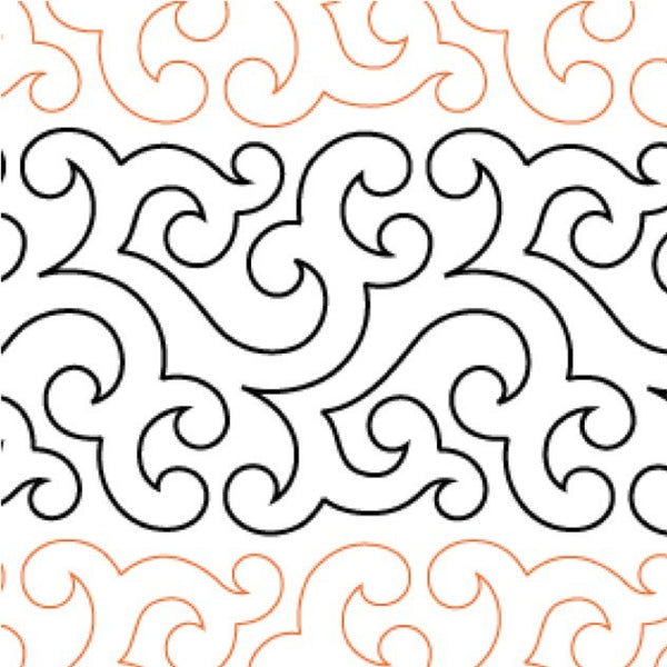 Arabesque Border Long Arm Quilting Pattern | Lou Lou Rioux